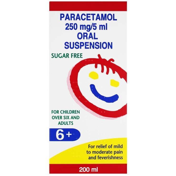Paracetamol 250mg/5ml Oral Suspension orange flavour SF (200ml ...