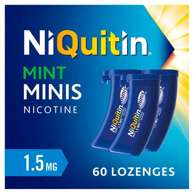 NiQuitin Minimint 1.5mg Nicotine Lozenges - Pack of 60 Quit Smoking Aid ...